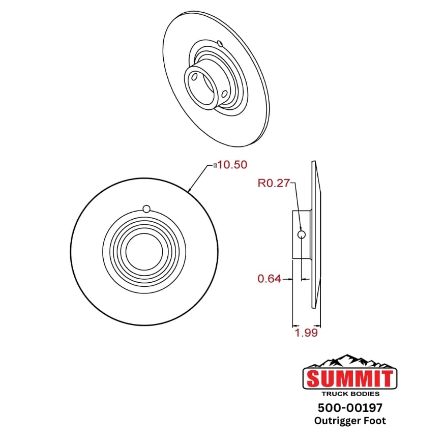Outrigger Foot - Summit Truck Bodies